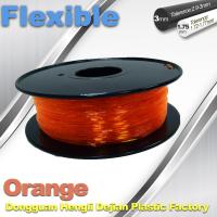 China Orange Flexible TPU 3D Printer Filament 1.75mm & 3.0mm with 200-220°C Print Temperature and 0.8kg Spool for sale