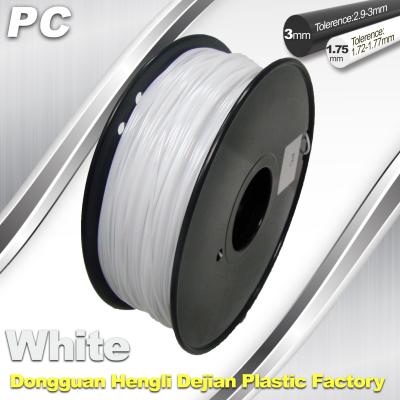 China 1.75mm & 3.0mm PC Filament for 3D Printers - 125°C Heat Resistance, 250-280°C Print Temperature for sale