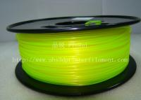 China Desktop 3D Printing Material Fluorescence Yellow Colour PLA Filament for sale