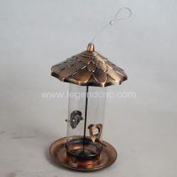 China Vintage Style Hanging Wild Bird Feeder Steel Glass Material Rust Resistance for sale