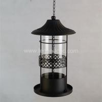 China Vintage Style Hanging Wild Bird Feeder Steel Glass Material Rust Resistance for sale