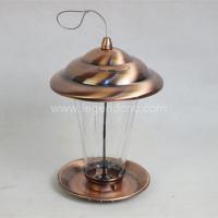 China Vintage Style Hanging Wild Bird Feeder Steel Glass Material Rust Resistance for sale