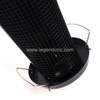 China 2 In 1 Black Hanging Wild Bird Feeder Caged Tube Type Stainless Steel Material for sale