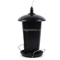 China 2 In 1 Black Hanging Wild Bird Feeder Caged Tube Type Stainless Steel Material for sale