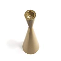 China Powder Coating Home Candle Holders Set Of 3 Gold Finish Metal Taper for sale