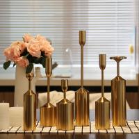 China Golden Lighthouse Long Stem Metal Candle Holder For Home Decoration for sale