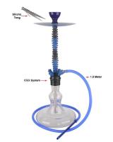 China 72cm High Transparent Aluminum Hookah With Ceramic Bowl for sale