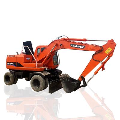 China Doosan DX150-7 Used Wheel Excavator 0.6m3 Bucket Capacity 86kw Rated Power for sale