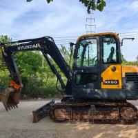 China Mini Used Excavator Hyundai HX60 Crawl Excavator 0.21m3 Bucket Capacity for sale