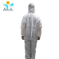 China Safety SMS Hooded Disposable Protective Wear With Zipper Chemical Protect Resistant for sale