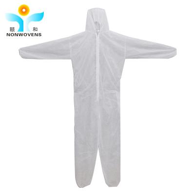 China Safety SMS Hooded Disposable Protective Wear With Zipper Chemical Protect Resistant for sale