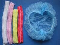 China 10gsm 12gsm 14gsm Disposable Hair Net Cap Double / Single Elastic Bouffant Mob Cap for sale