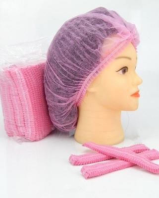 China 10gsm 12gsm 14gsm Disposable Hair Net Cap Double / Single Elastic Bouffant Mob Cap for sale