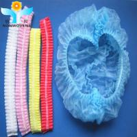 China 21 Inch Machine Made 10gsm PP Non Woven Bouffant Cap Spunbonded Stripe Head Hat for sale