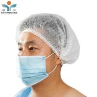 China PP SMS Spunlace Fabric Disposable Hair Net Cap Surgeons Bouffant Clip Cap for sale