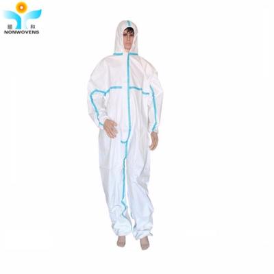 China OEM Approval CE Disposable Protective Coverall Elastic Cuff With Microporous Fabric for sale