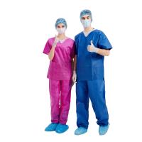 China SMS Material Disposable Lab Coat Elastic PP 25gsm With Different Color for sale