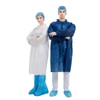 China SMS Material Disposable Lab Coat Elastic PP 25gsm With Different Color for sale