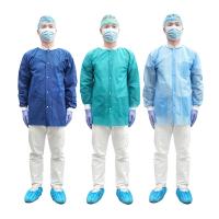 China SMS Material Disposable Lab Coat Elastic PP 25gsm With Different Color for sale