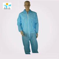China OEM SMS Disposable Protective Coverall , Dust proof Acid Resistant Coveralls for sale