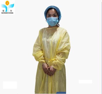 China Nonwoven Fabric Disposable Isolation Gown With Tie Back Breathable Protective Wear for sale