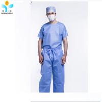 China PP SMS Disposable Scrub Protective Suit Nonwoven Fabric With Different Colors for sale