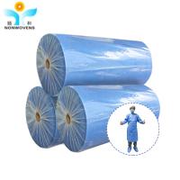China 100gsm Anti Bacterial SMS Non Woven Fabric For Coverall Scrub Suit for sale