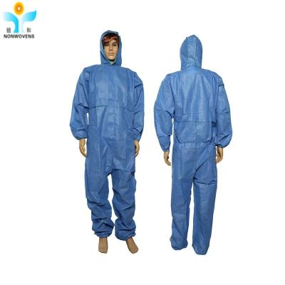 China Elastic Wrist Disposable Protective Wear Coveralls Non Woven Clothing for sale