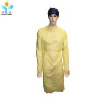 China PP PE Disposable Isolation Gown Impervious With Sleeve Knitted Cuff for sale