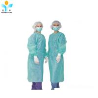 China Dust proof Disposable Isolation Gown Collar Tie Velcro Efficiency for sale