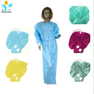 China PP PE Disposable Isolation Gown Impervious With Sleeve Knitted Cuff for sale