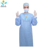 China SMS Fabric Disposable Surgical Gown Heat Sealing Reinforced Sterile for sale