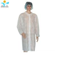 China Customized Disposable Lab Coat Navy Blue PP SMS OEM Approved With Button for sale