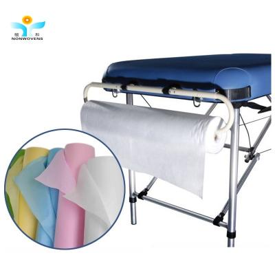 China Polypropylene Disposable Bedsheet Roll Non Woven Fabric Blue Bed Sheet for sale