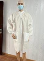 China Hospital Doctors SMS Shirt Blue Disposable Lab Coat Clinic Uniform With Pockets for sale