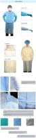 China Disposable protective green isolation gown SMS PP material 20-50gsm knitted cuff for sale