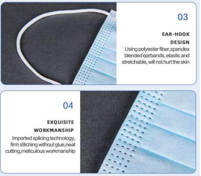 China Surgical Tie On 3 Ply Face Mask For Personal Protection From Dust for sale