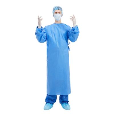 China Manufacturer Anti Blood Alcohol Disposable Surgical Gowns With Elastic Cuffs for sale