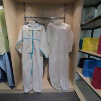 China White Blue Disposable Protective Coverall Elastic Cuff Dustproof With Breathable Material for sale