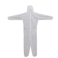 China Breathable Microporous Fabric Disposable Protective Coverall In White / Blue for sale