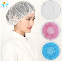 China Breathable Disposable Hair Net Cap in White Single Elastic Design for sale
