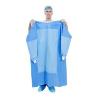China 10pcs/Bag Disposable Surgical Gown Elastic Or Knitted Cuff Collar-Tie/Velcro for sale