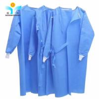 China SSMMS Disposable Surgical Gown Non - woven Fabric Non Sterile Velcro Style for sale