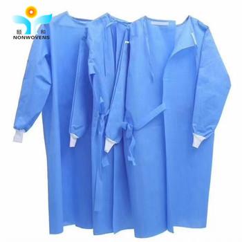 China SSMMS Disposable Surgical Gown Non - woven Fabric Non Sterile Velcro Style for sale