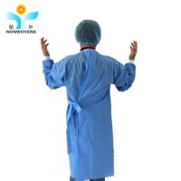 China 30 - 50GSM Disposable Or Reinforced Surgical Gown With Elastic Or Knitted Cuff for sale
