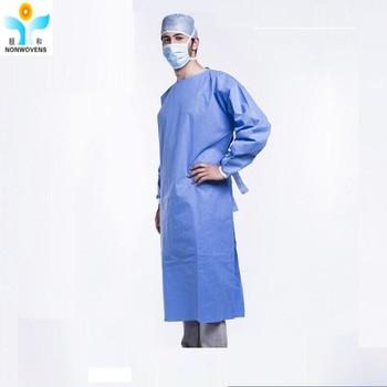 China 30 - 50GSM Disposable Or Reinforced Surgical Gown With Elastic Or Knitted Cuff for sale
