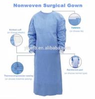 China Medical Blue Surgical Apparel / Operating Room Gown with Collar Tie for sale