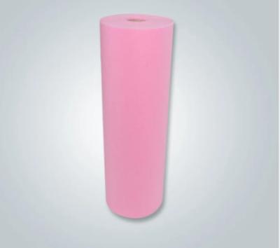 China MOQ 500 Rolls Disposable Bedsheet Roll PP PE Lamination Fabric Package Roll / Carton for sale