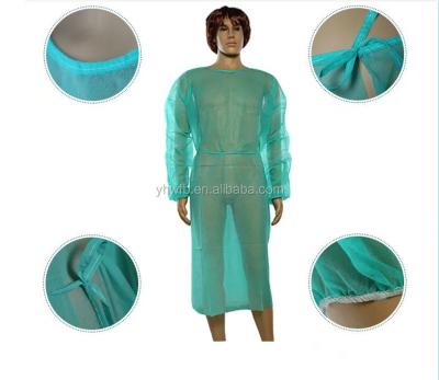China Dust proof Disposable Isolation Gown Collar Tie Velcro Efficiency for sale