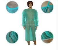 China Soft PP Nonwoven Fabric  Isolation Gowns With Elastic Cuffs For Medical Use for sale